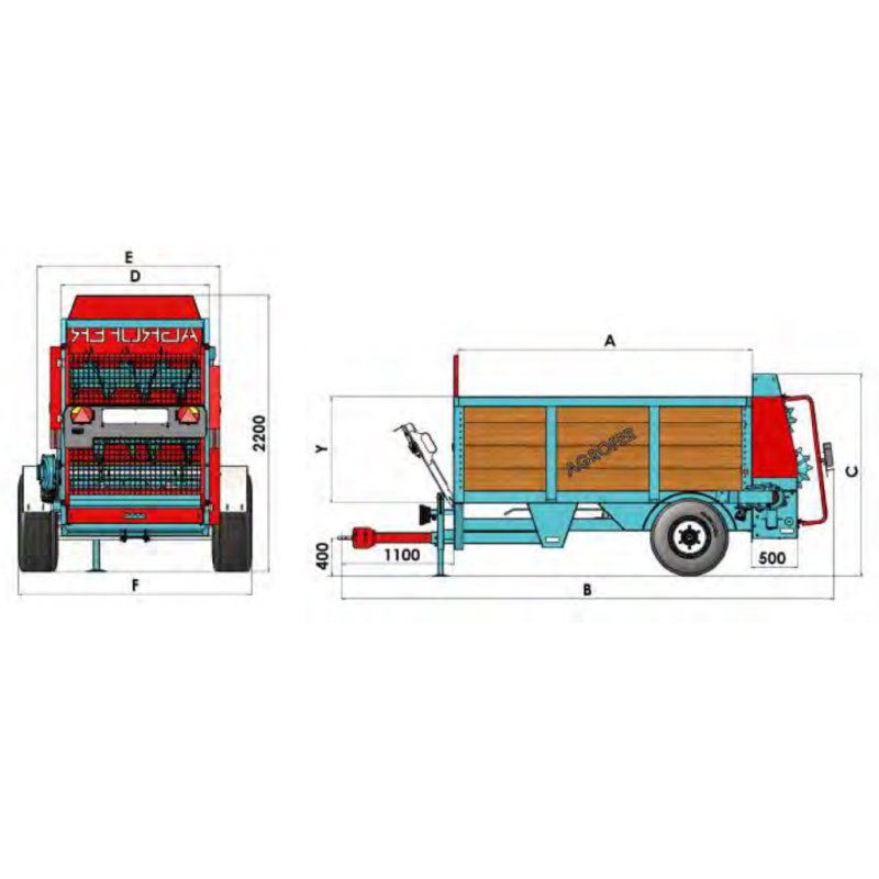 A.F.O. RE Modèle large simple essieux (épandage postérieur)